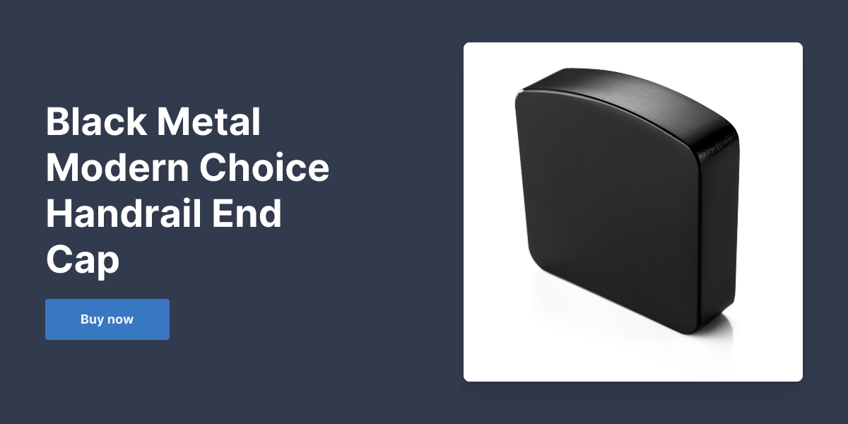 Fixings - Black Metal Modern Choice Handrail End Cap | TKstairs.com