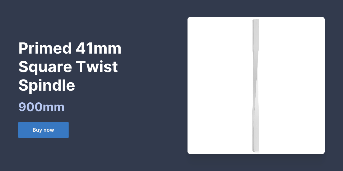 Spindles - Primed 41mm Square Twist Spindle | TKstairs.com