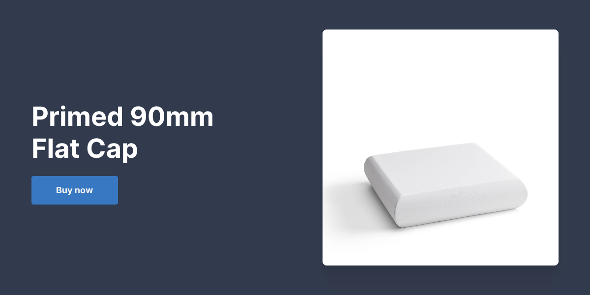 Post Caps - Primed 90mm Flat Cap | TKstairs.com