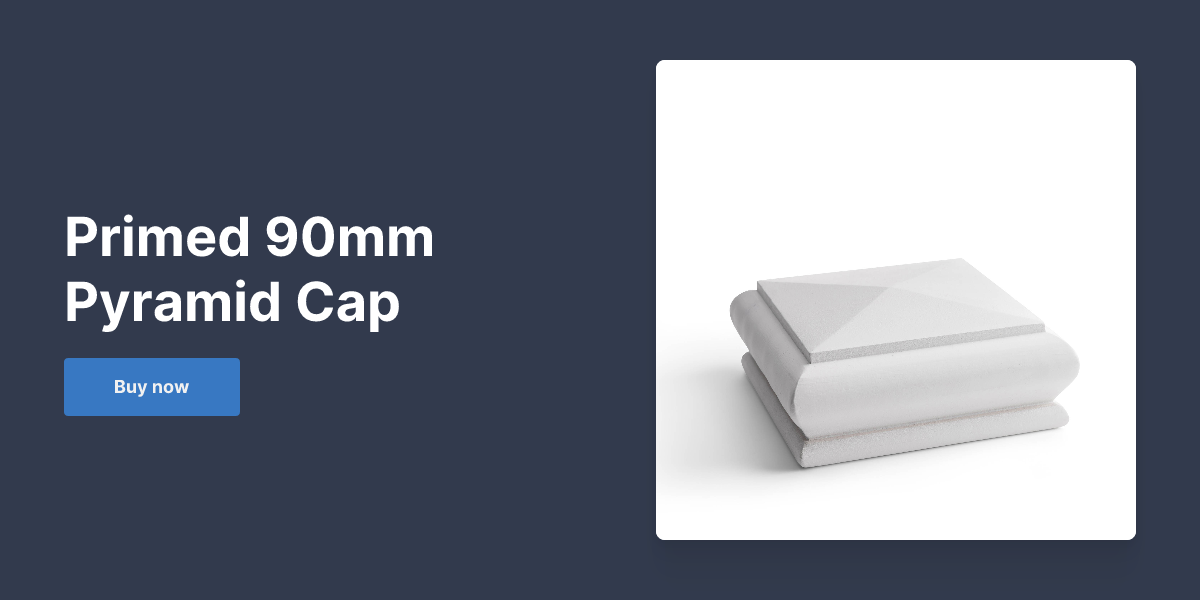 Post Caps - Primed 90mm Pyramid Cap | TKstairs.com